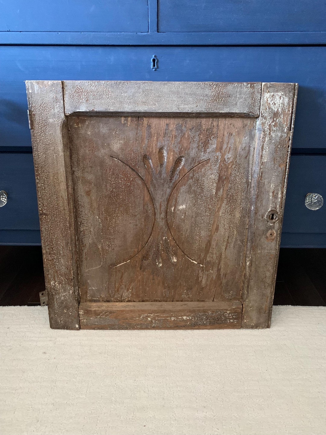 Vintage Heavy Wood Door With Hinges, Architectural Salvage - Etsy