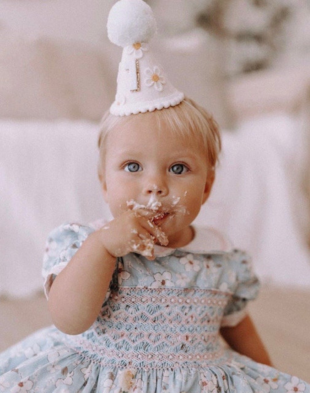 Boho Daisy Felt Birthday Party Hat | Party Hat | First Birthday Hat ...