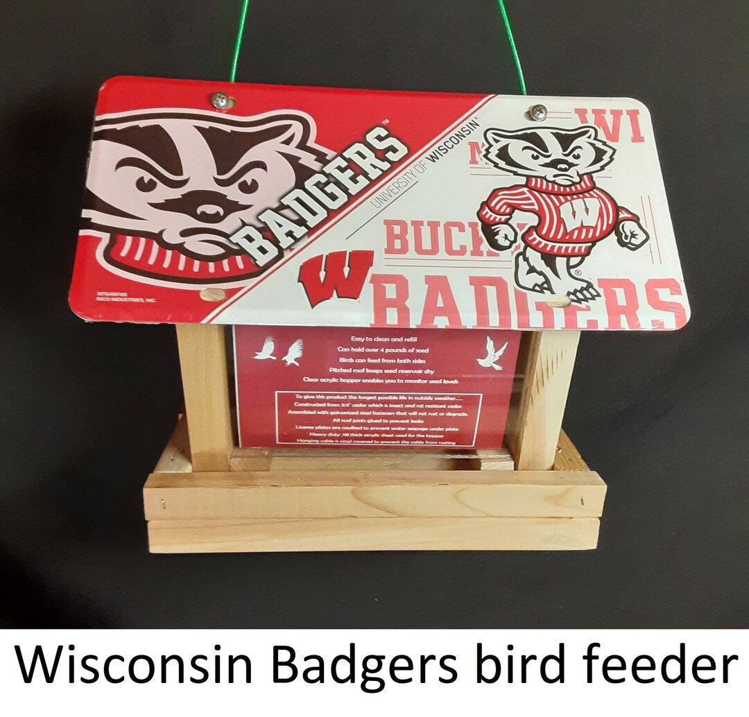 Wisconsin Badgers License Plate Bird Feeder - Etsy
