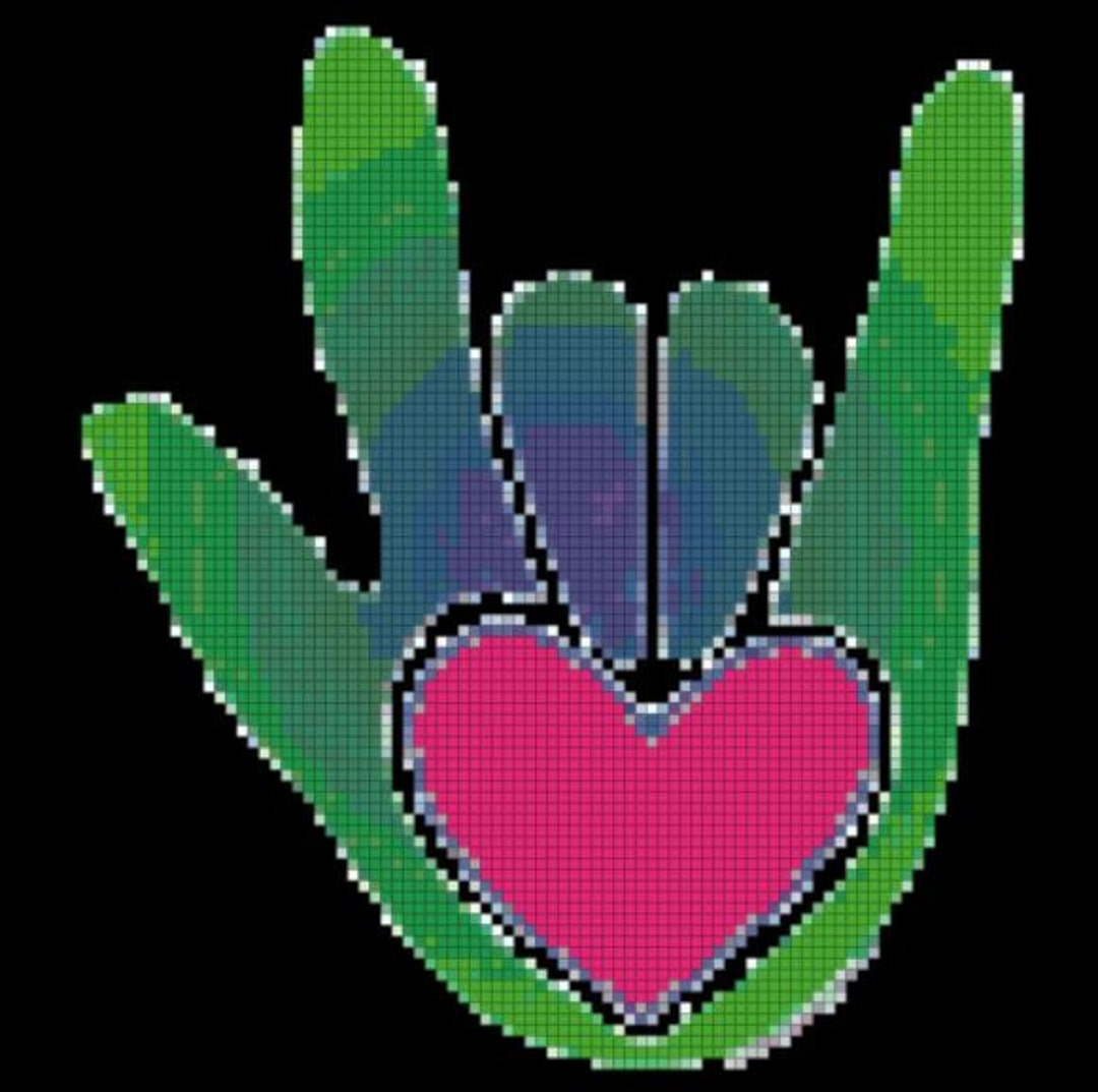 Cross Stitch Pattern American Sign Language i Love You Immediate ...
