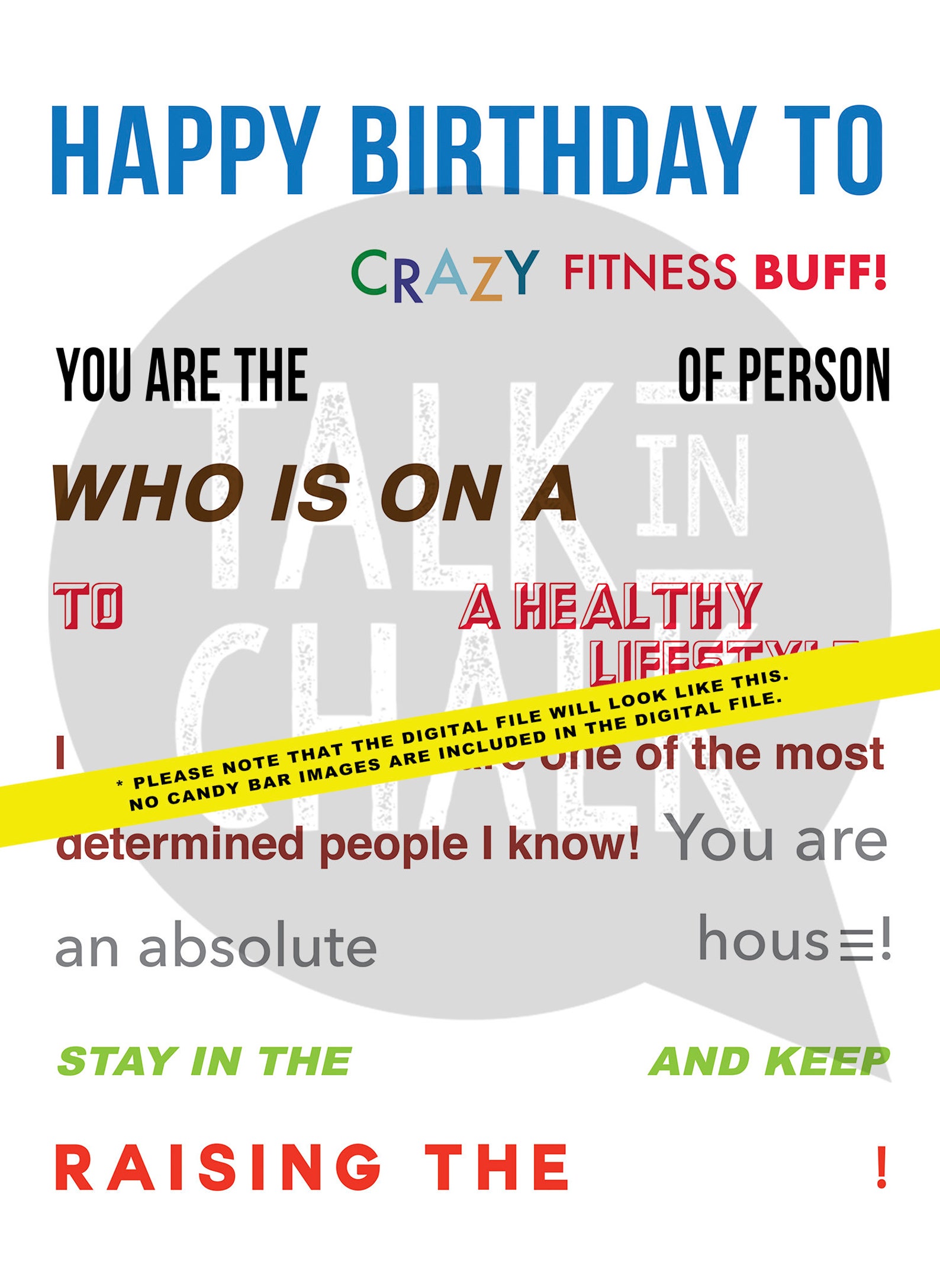 PRINTABLE Birthday Protein Bar Poster for a Fitness Fanatic - Etsy