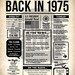 Back in 1975 Newspaper Poster PRINTABLE 45th Birthday Sign - Etsy Canada