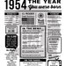 1954 the Year You Were Born PRINTABLE Born in 1954 Birthday Party ...