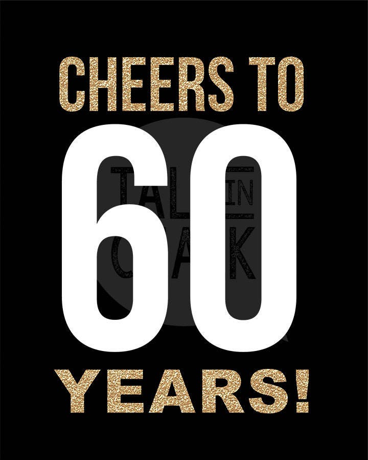 60th Birthday PRINTABLE Black and Gold Sign Pack 60th - Etsy UK