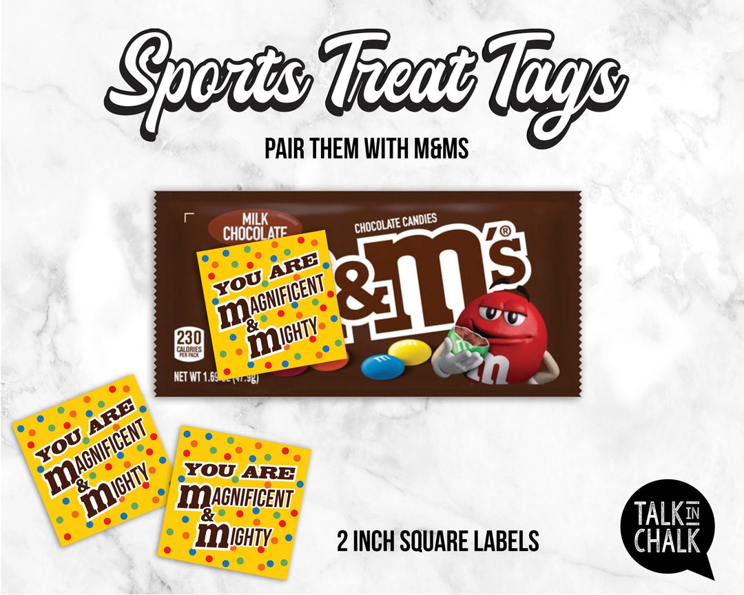 PRINTABLE M&ms Candy Tags Sport Treat Tags Good Luck Game Day ...