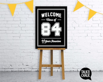 Class Reunion Sign 50th Class Reunion Poster Blue and Silver High ...
