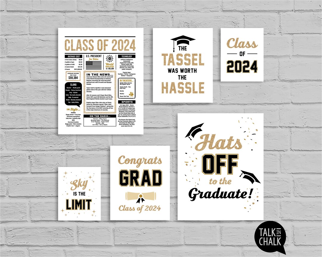 CLASS of 2024 Printable Sign Bundle Printable Graduation Party ...