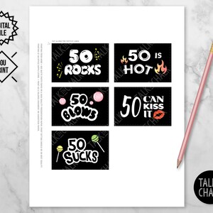 50th Birthday PRINTABLE Decorations 50 Sucks 50 Blows 50 - Etsy Canada