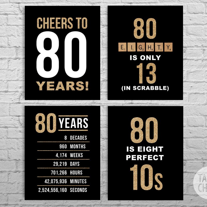 80th Birthday Sign - Etsy