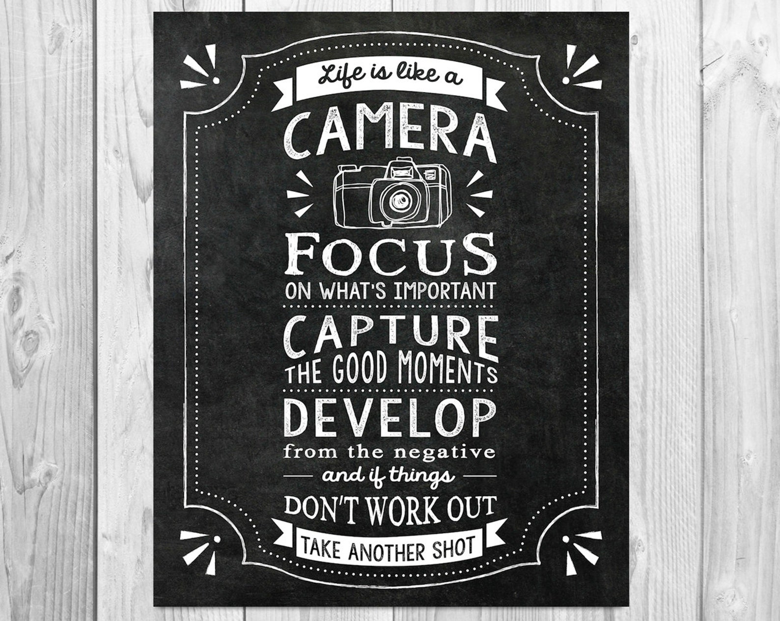 Life is Like a Camera Quote DIGITAL FILE Inspirational - Etsy