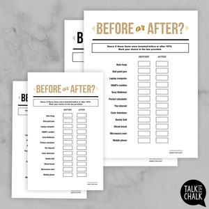 Before or After 1974 Trivia Game PRINTABLE for 50th Birthday, 50th ...
