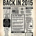 Back in 2015 Newspaper Poster PRINTABLE Born in 2015 DIGITAL Birthday ...