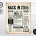 Back In 2005 PRINTABLE Newspaper Poster PRINTABLE 16th | Etsy