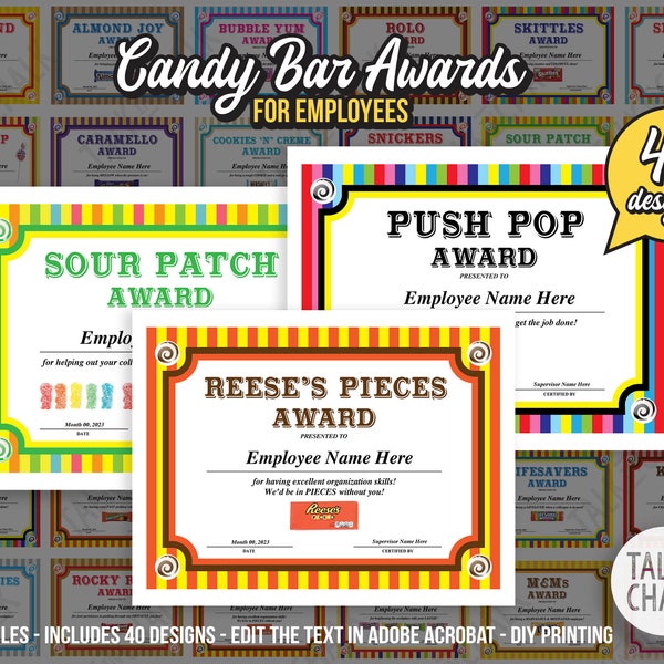 Candy Bar Awards - Etsy