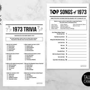 Born in 1973 PRINTABLE Party Games Bundle 50th Birthday Activities ...