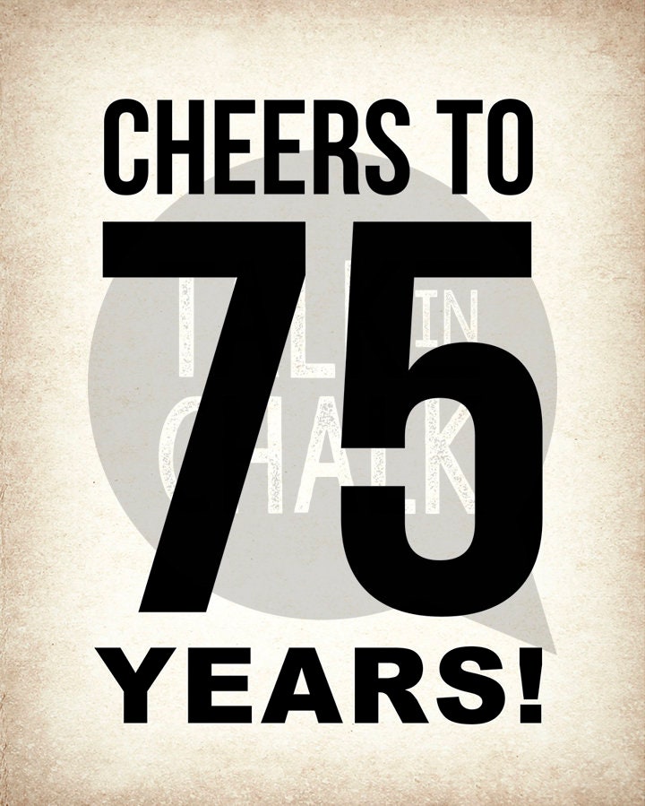 75th Birthday PRINTABLE Posters 75th Birthday Sign Pack | Etsy