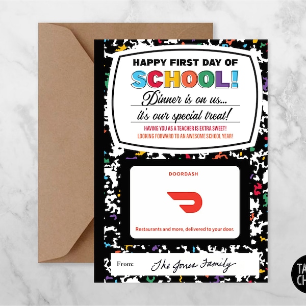 Teacher Dinner on Us Printable - Etsy