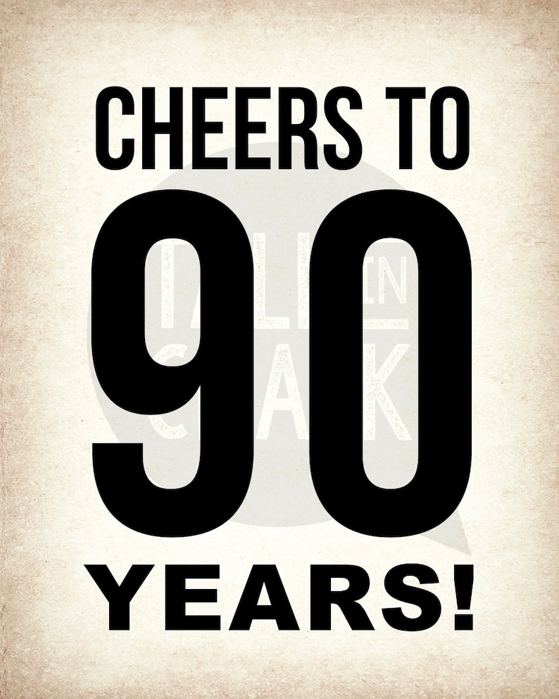 90th Birthday PRINTABLE Sign Pack 90th Birthday DIGITAL - Etsy