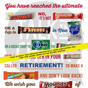PRINTABLE Retirement Candy Bar Poster PRINTABLE Candy Gram Sign Gift or ...