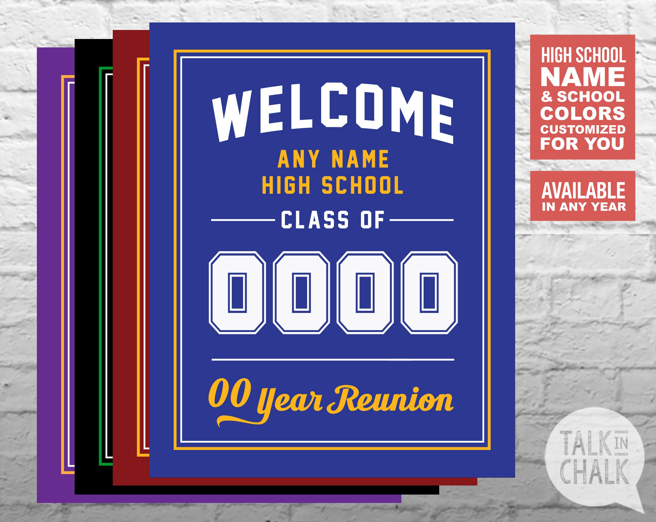 Custom Class Reunion PRINTABLE Sign Class Reunion PRINTABLE | Etsy