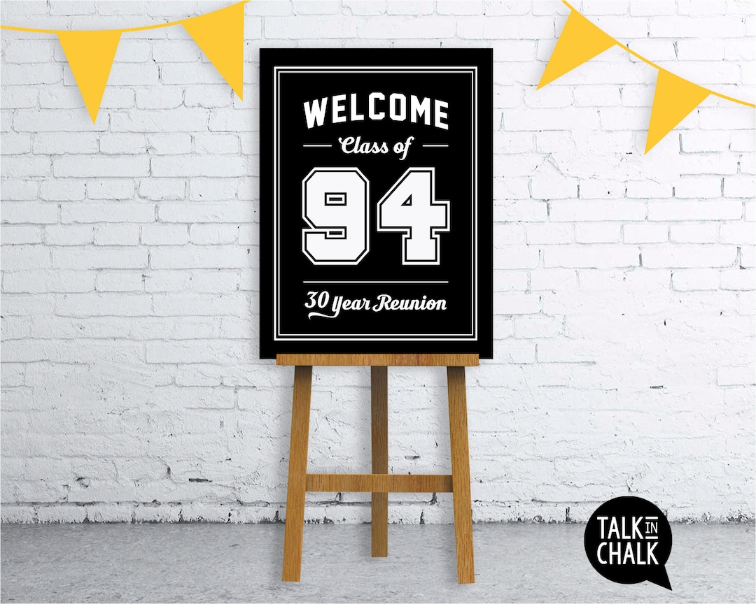Class of 1994 PRINTABLE Welcome Poster Class of 94 Printable Sign 30 ...