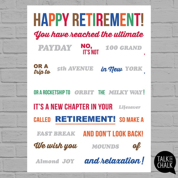 Retirement Candy Bar - Etsy