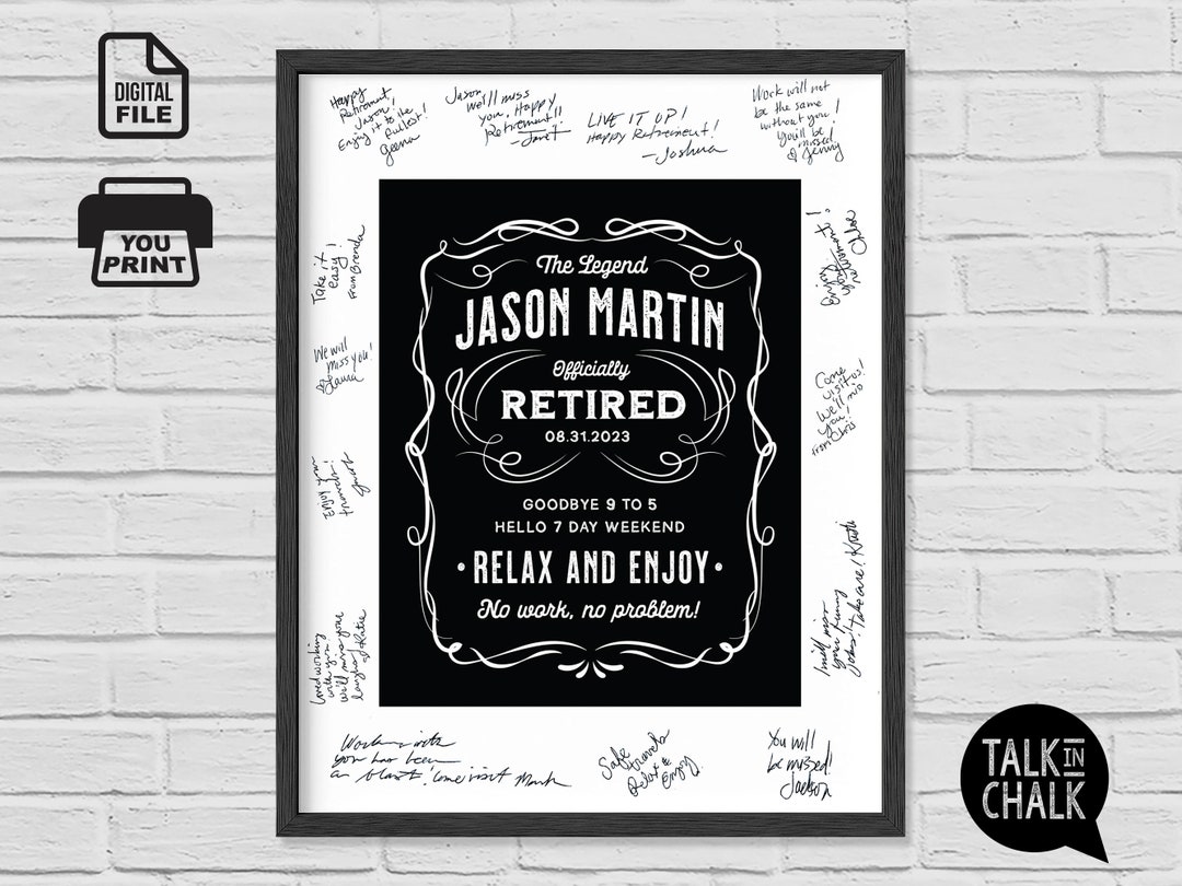 Personalized Retirement PRINTABLE Poster With Place for Co-workers to ...