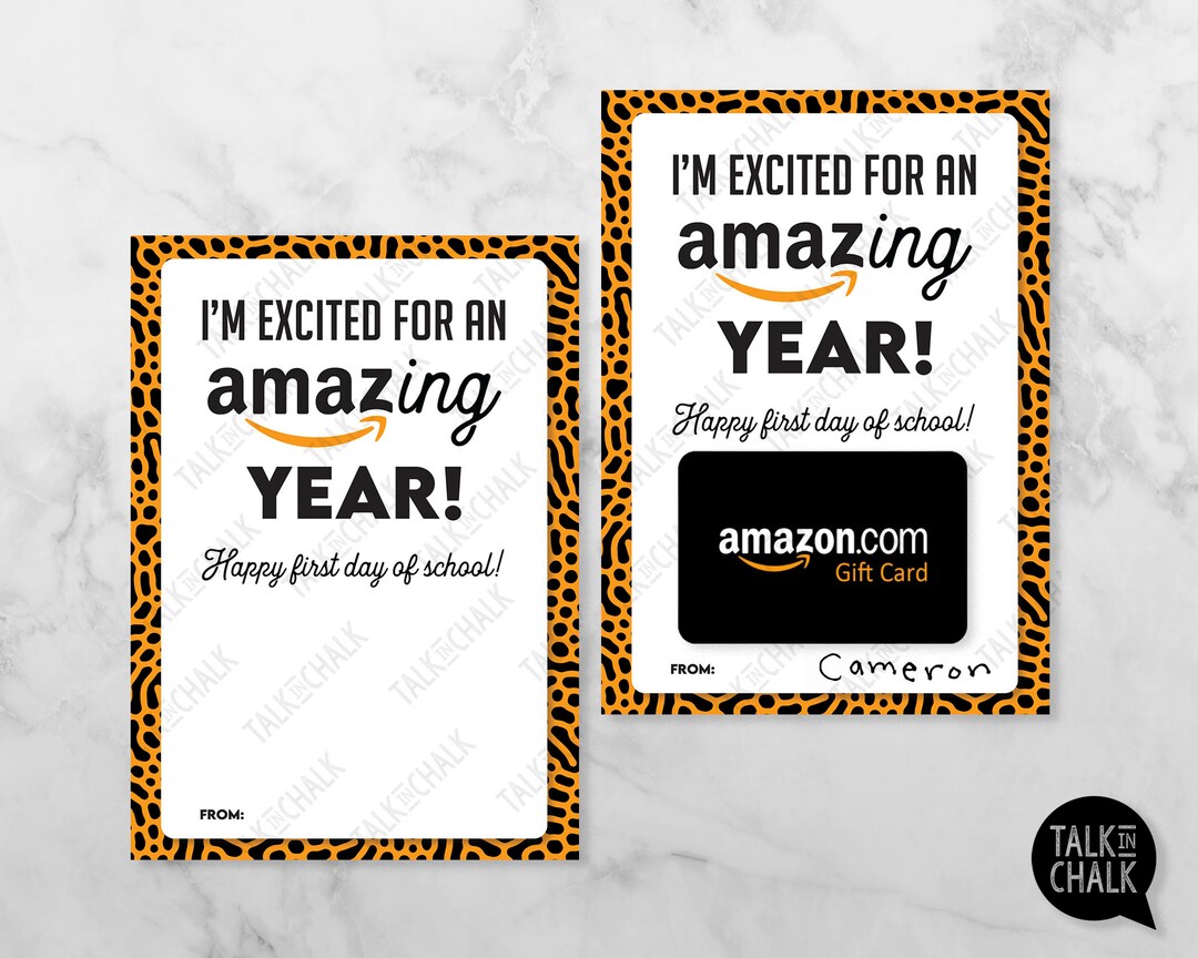 Back to School PRINTABLE Amazon Gift Card Holder for Teachers Last ...