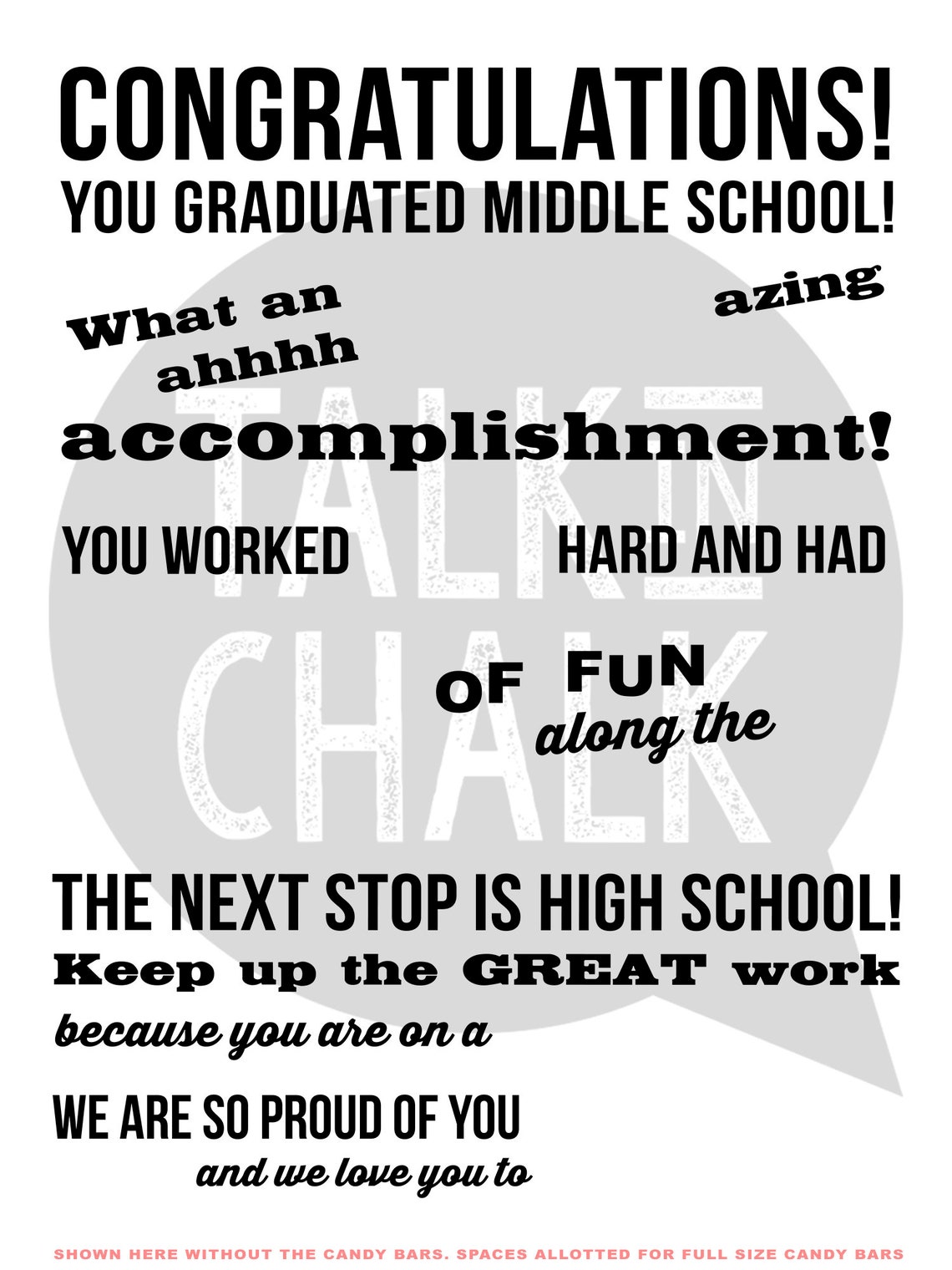 Congratulations 8th Grade Graduation PRINTABLE Candy Poster | Etsy