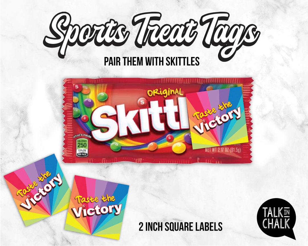 PRINTABLE Skittles Candy Tags Sport Treat Tags Good Luck Game Day Taste ...