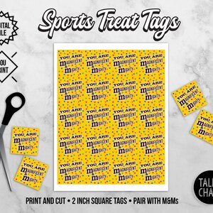 PRINTABLE M&ms Candy Tags Sport Treat Tags Good Luck Game Day ...