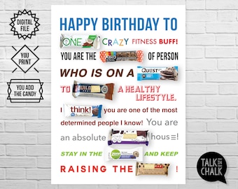 Birthday Protein Bar - Etsy