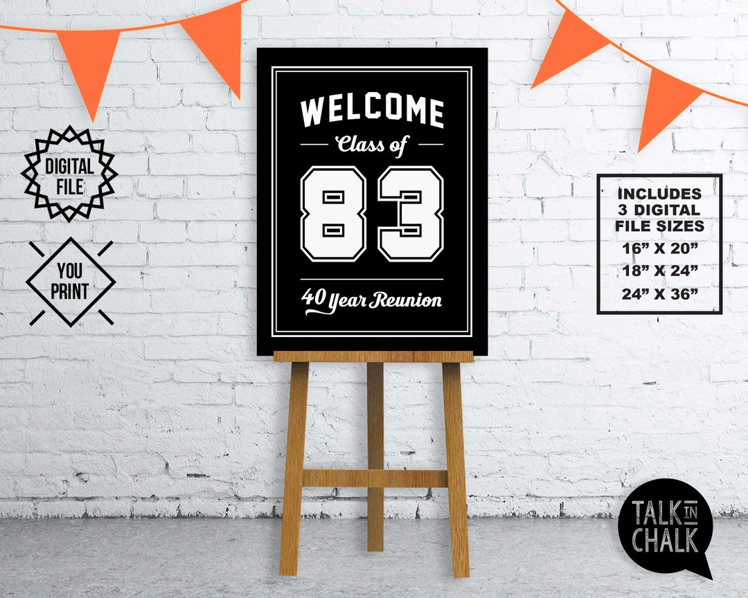 Class of 1983 PRINTABLE Welcome Poster Class of 83 Printable - Etsy Canada