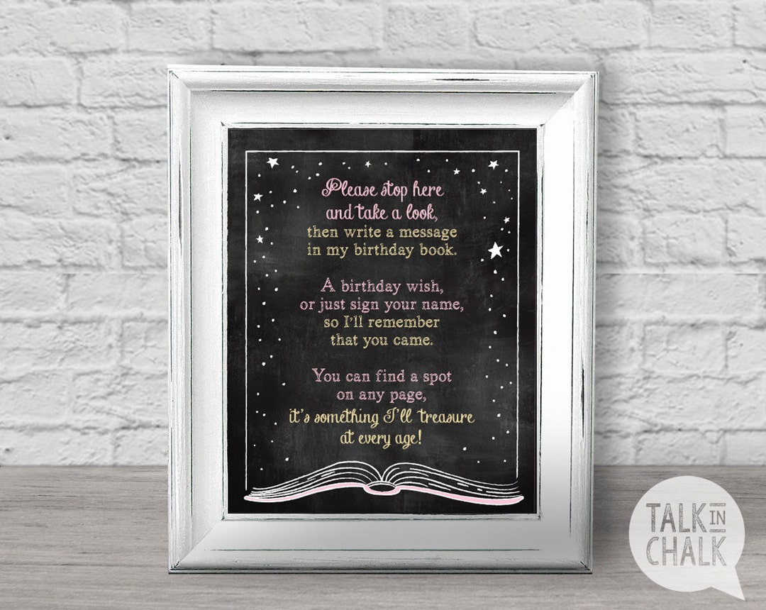 Birthday Book PRINTABLE Sign Twinkle Twinkle Little Star First Birthday ...