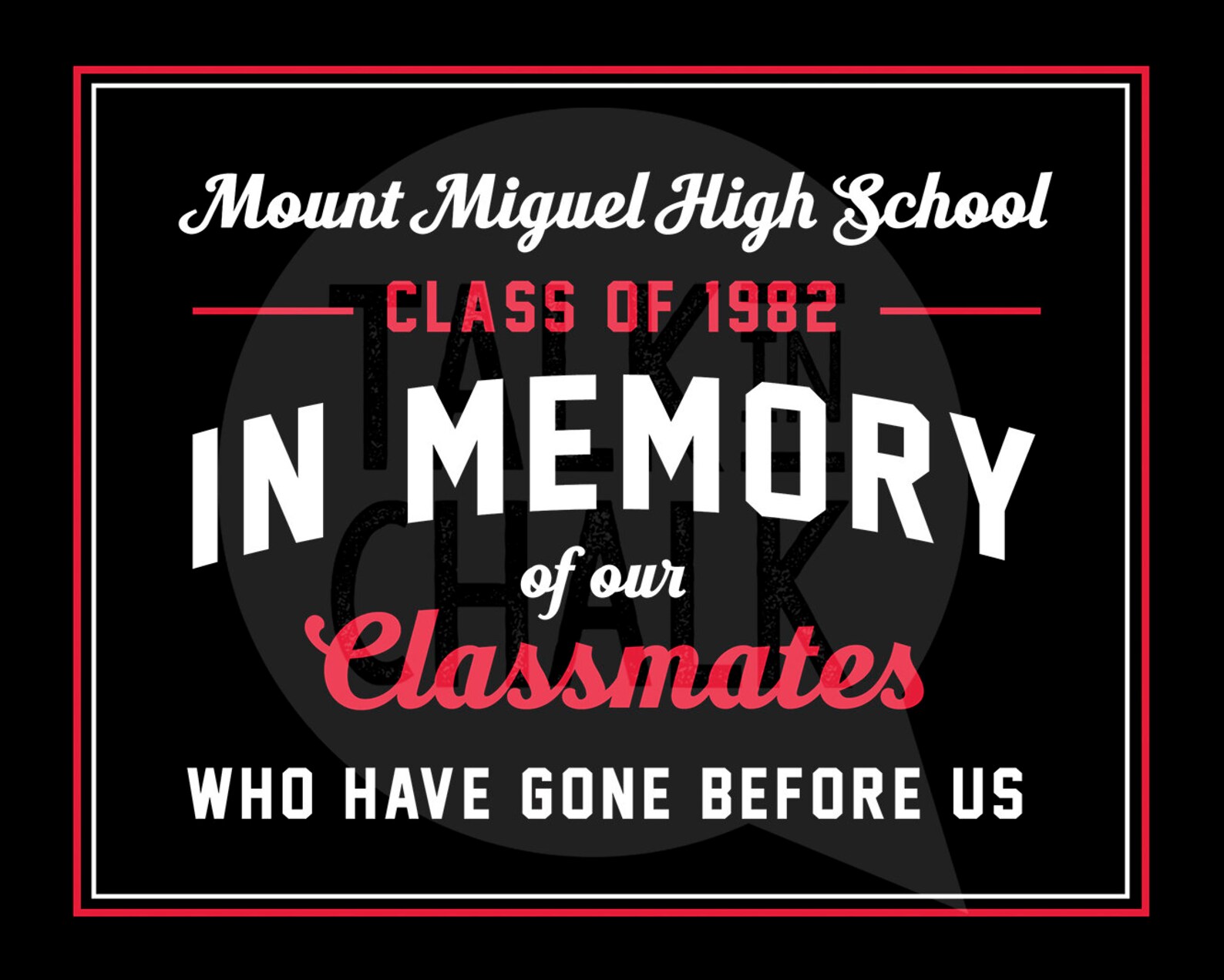 Custom Class Reunion PRINTABLE in Memory of the Classmates - Etsy