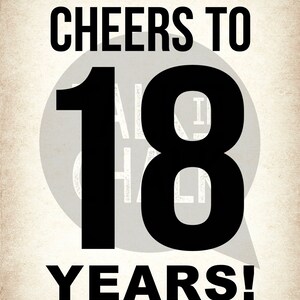 18th Birthday PRINTABLE Signs 18th Birthday Party Decorations Cheers to ...