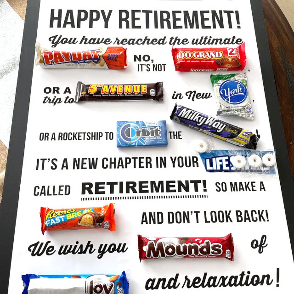 PRINTABLE Retirement Candy Bar Poster PRINTABLE Candy Gram - Etsy