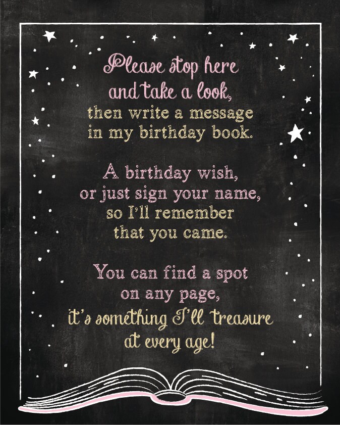 Birthday Book PRINTABLE Sign Twinkle Twinkle Little Star | Etsy