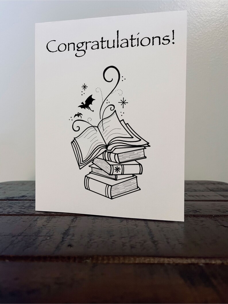 Printable PDF Congrats Card for Book Lovers Bookish Message Inside - Etsy