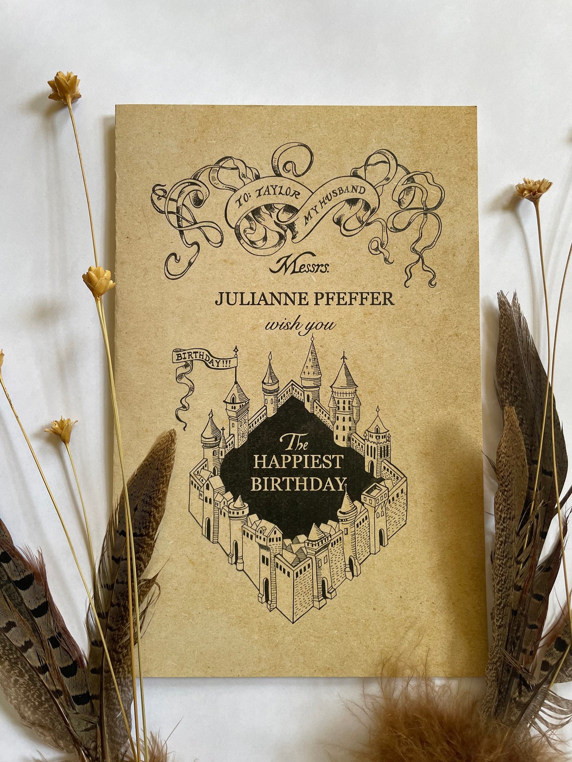 Custom Marauders Map Birthday Card Customizable Blank Inside - Etsy