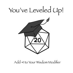 Printable PDF D20 Dnd Graduation Card - Blank Inside - Etsy