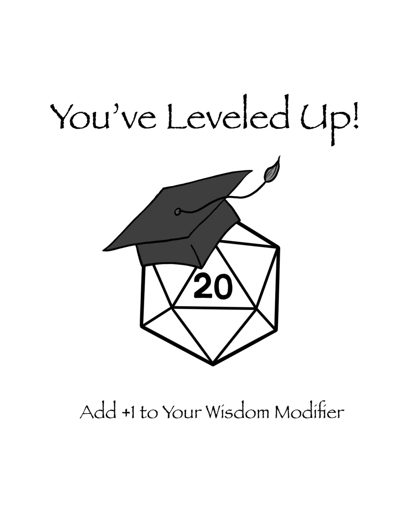 Printable PDF D20 Dnd Graduation Card - Blank Inside - Etsy
