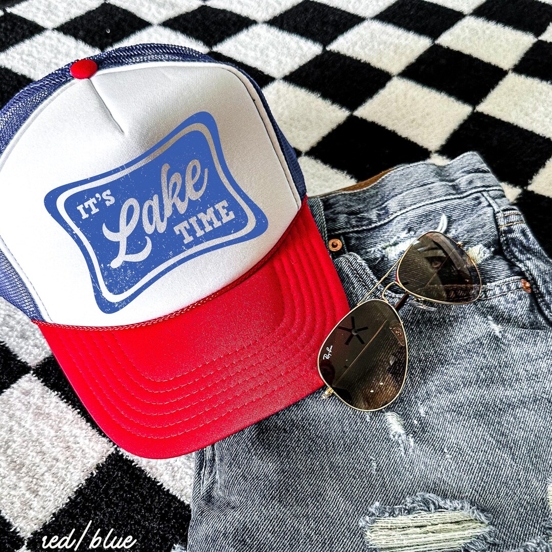 Retro Lake Time Ballcap, Lake Life Trucker Hat, Day Drinking Weather ...