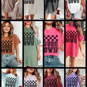 Comfort Colors® Retro Checkered Football Vibes Touchdown Shirt ...