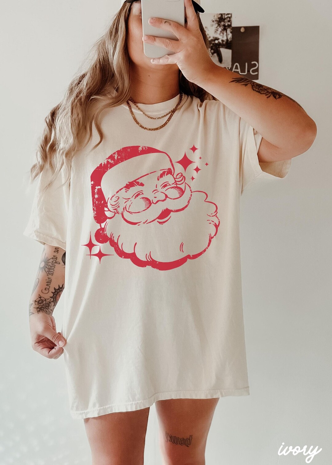 Retro Santa Tee, Santa Tee, Vintage Graphic Tee, Merry Christmas Shirt ...