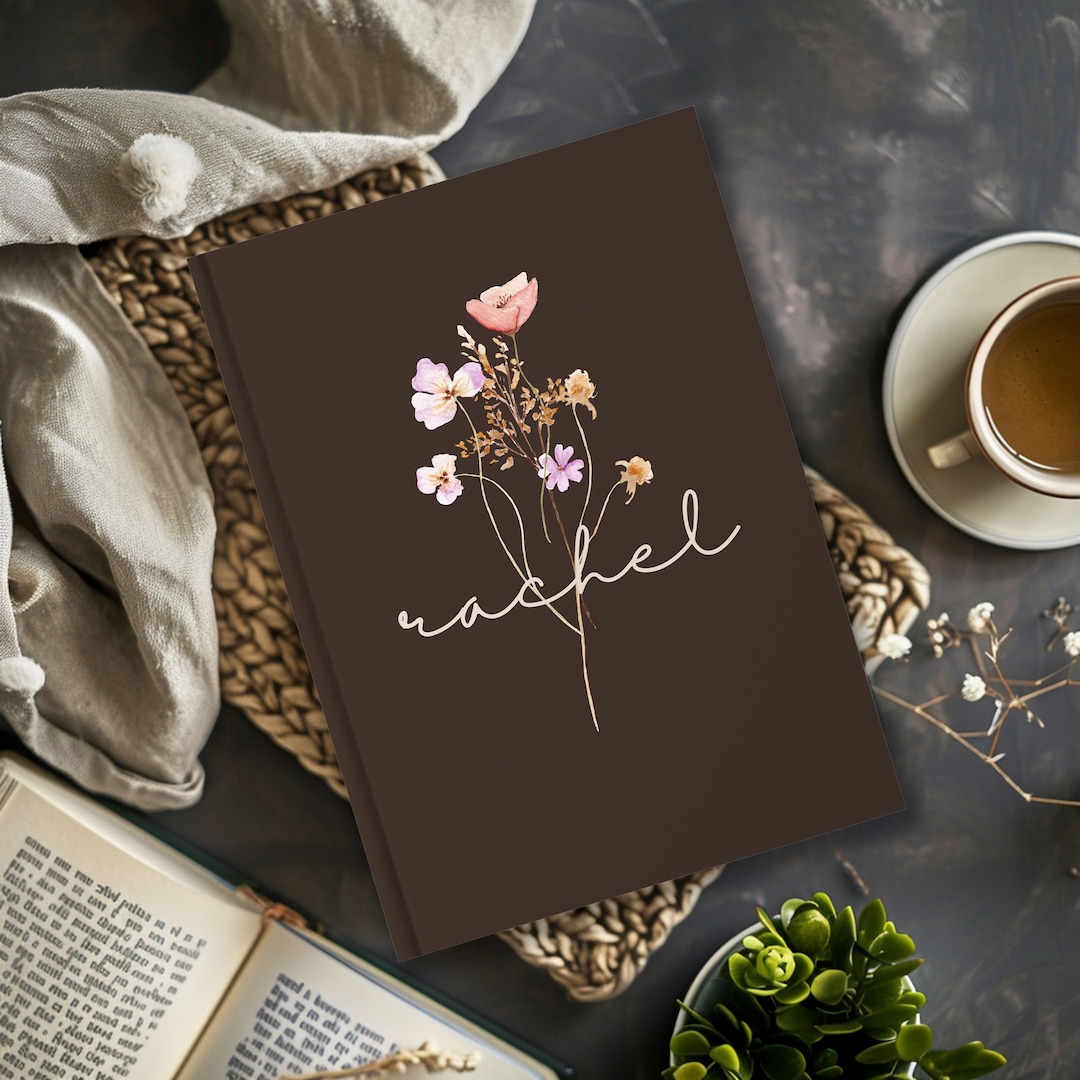 Wildflower Personalized Journal Hardcover, Custom Notebook for Women ...
