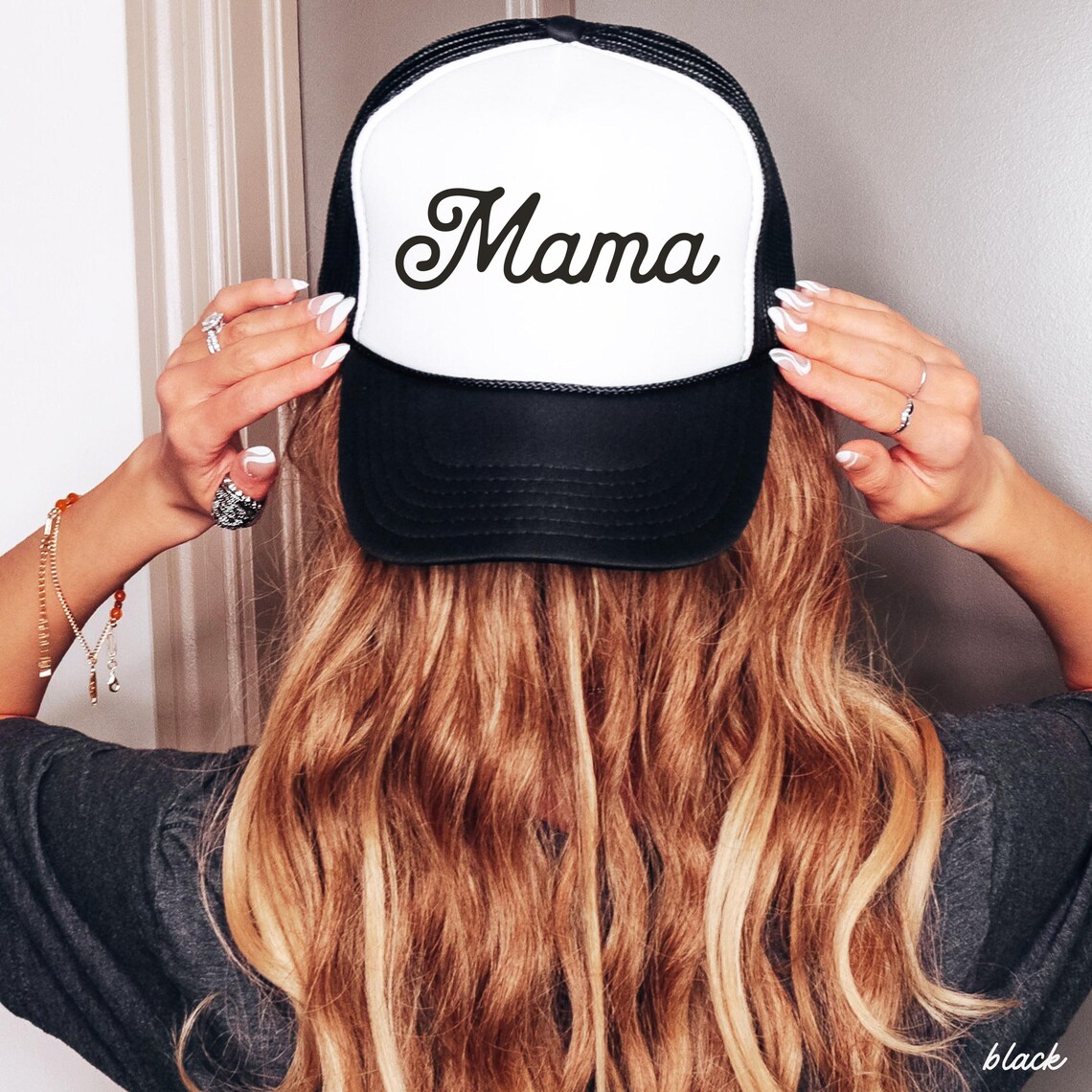 Camo Retro Mama Ballcap, Mama Trucker Hat, Mama Patch, Star Hat Chain ...