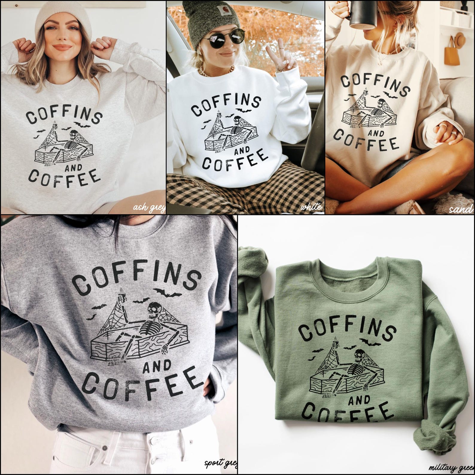 Staying Alive Shirt, Trendy Coffins and Coffee Sweatshirt, Funny ...