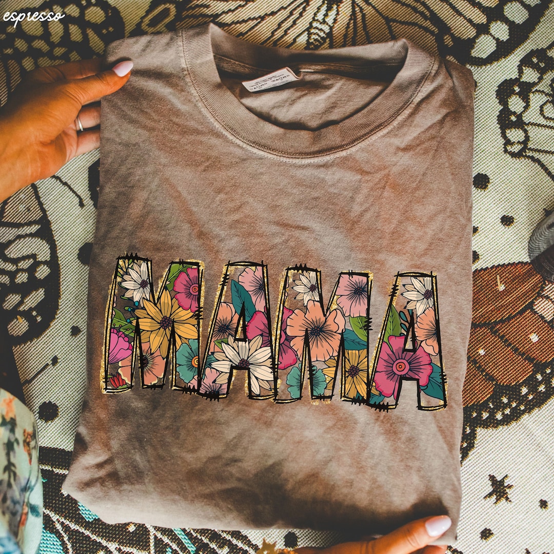 Comfort Colors Vintage Floral Mama T-shirt, Personalized Mama Shirt ...