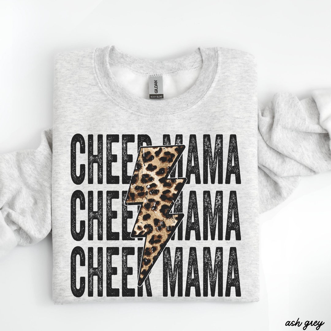 Leopard Cheer Mom Sweatshirt, in My Cheer Mom Era Shirt, Lightning Bolt ...